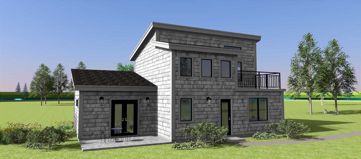 The 40-ft, 2-Story Shed House Plans - 1563 sq. ft. - Timber Frame House ...